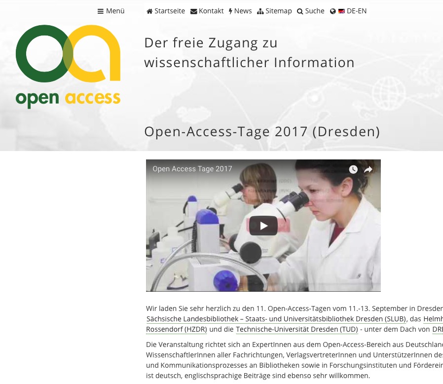 #oat17: Open-Access-Tage vom 11.-13.9. in Dresden