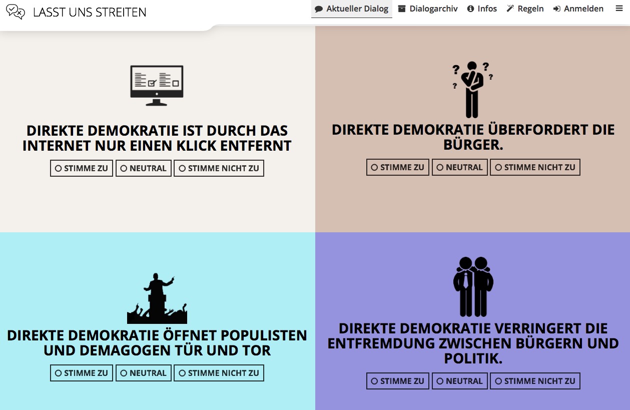 Lasst-uns-streiten.de: Brauchen wir mehr direkte Demokratie? Lasst-uns-streiten.de: Brauchen wir mehr direkte Demokratie?
