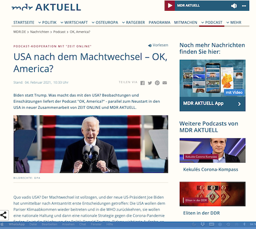 Brinkbäumer-Podcast „OK, America?“: MDR und ZEIT-Online kooperieren